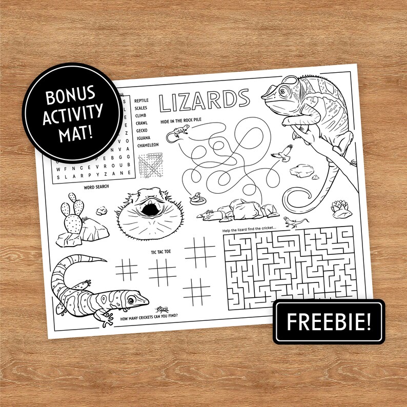 Lizard Coloring Pages With Fun Facts - 12 Printable Pages (digital ...