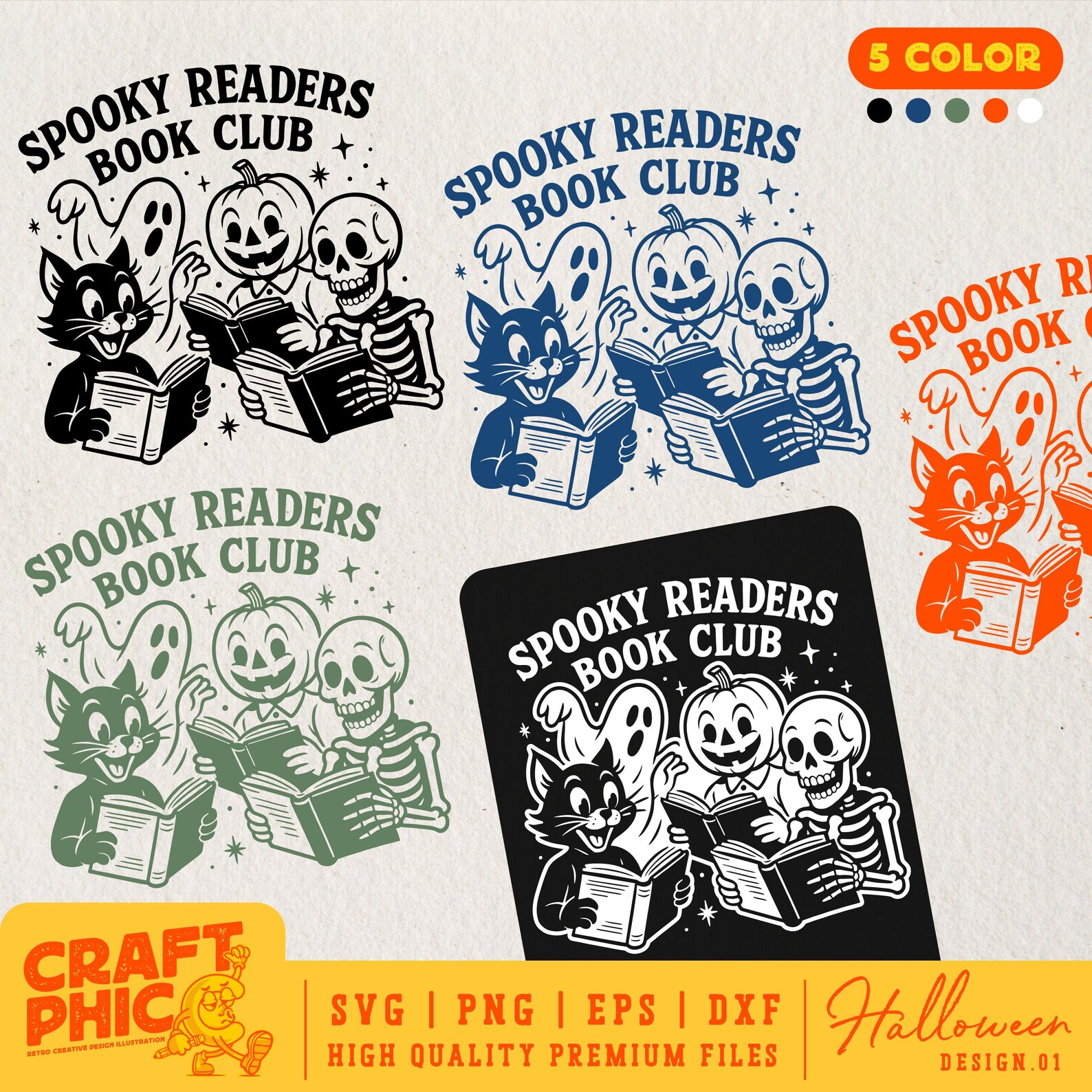 Spooky Readers Book Club Halloween SVG PNG Trendy Halloween Bookish ...
