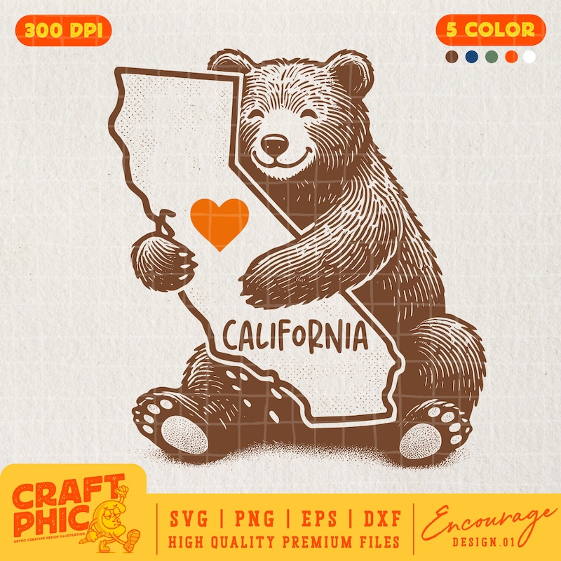 California Bear Art - Etsy