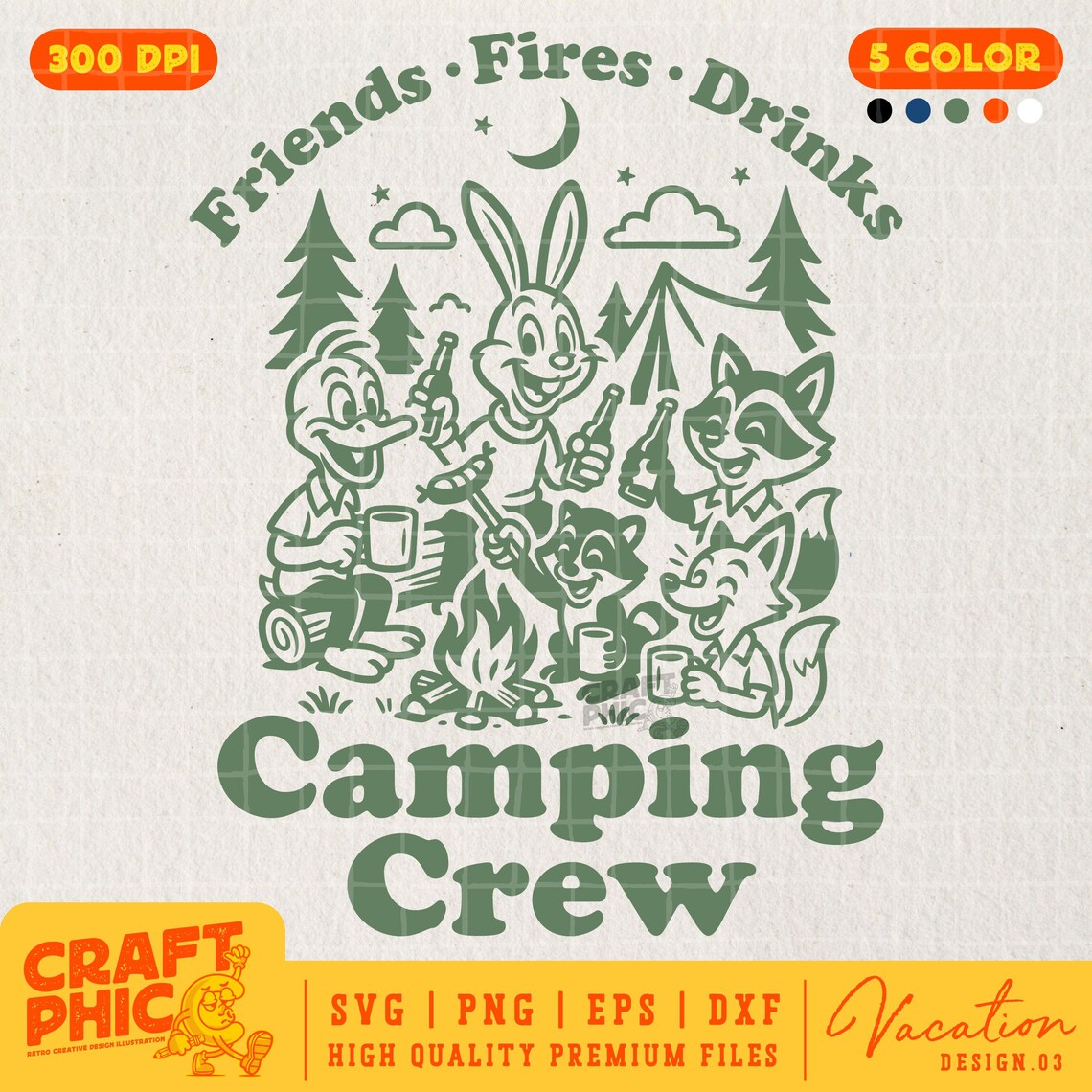 Fires Friends Fun Camping Crew SVG PNG, Camping Crew Png, Campfire SVG ...
