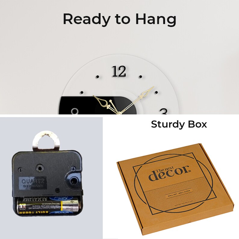 Modern Wall Clock for Living Area, Simply Circle, Transparent Unique ...