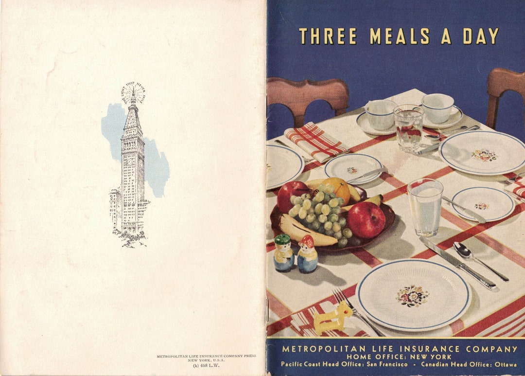 Three Meals a Day Cook Book - Printable Cookbook - Vintage Cookbook ...