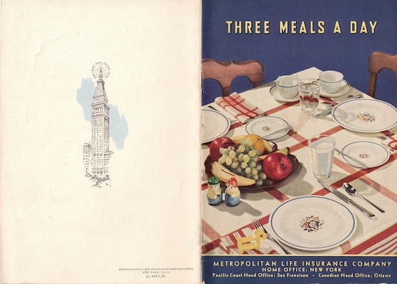 Three Meals a Day Cook Book Printable Cookbook Vintage | Etsy