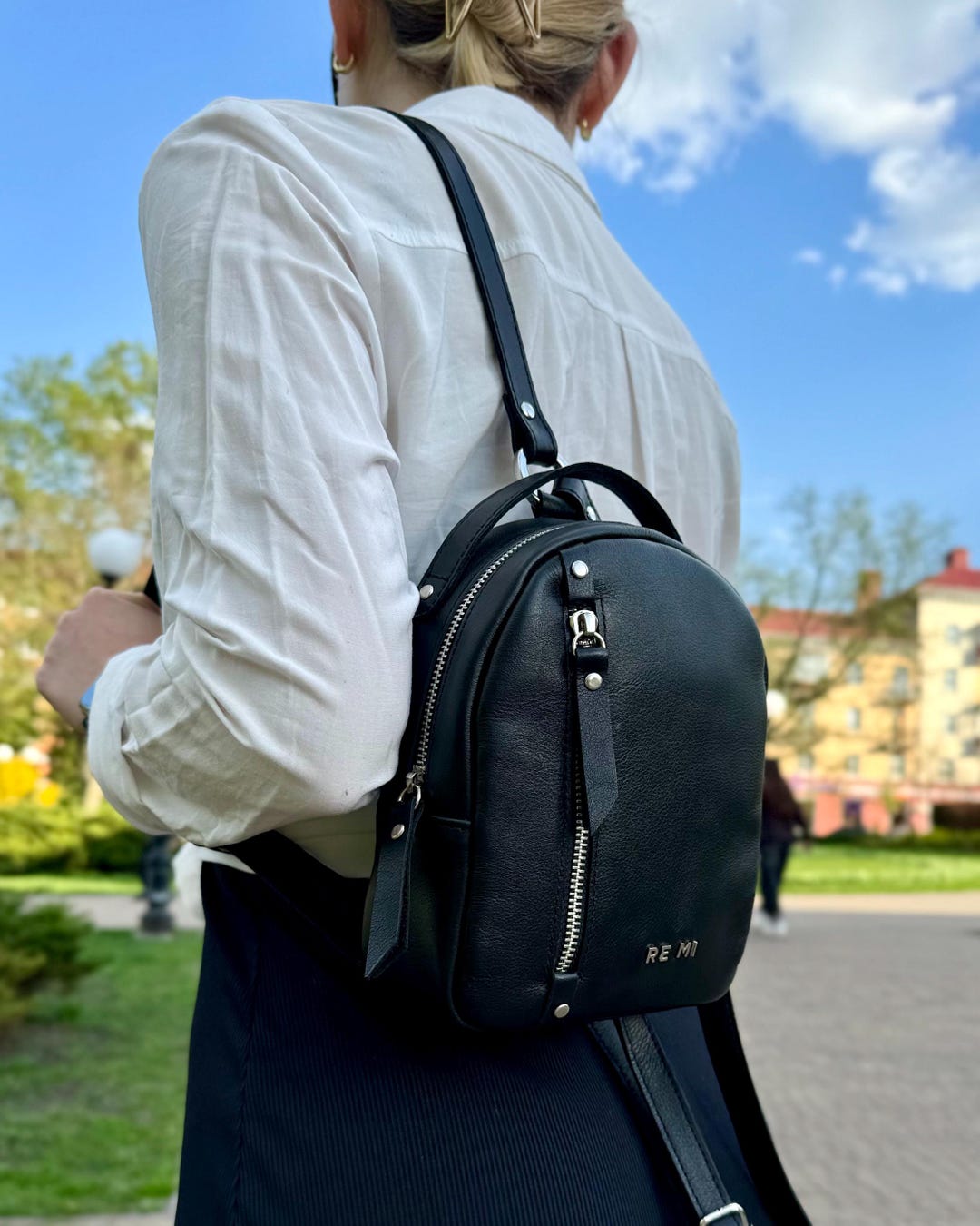 Women's Leather Backpack, Leather Mini Backpack for Girls, Custom ...