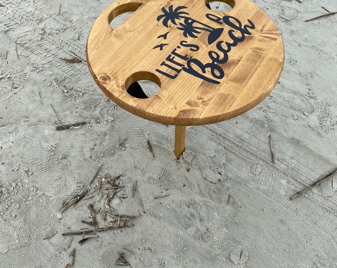 Beach Sand Table Portable Spike Table Resort Cottage Furniture Mini ...