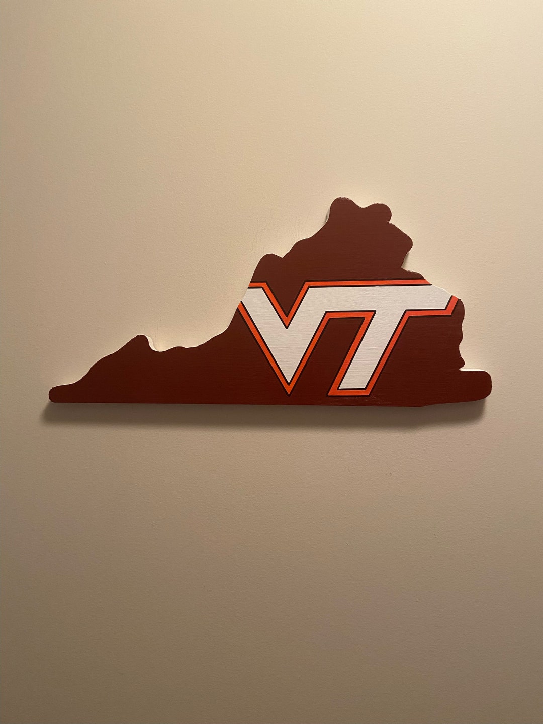 Virginia Tech Wooden Cut Out Sign. 17 X 8 Hand Painted - Etsy