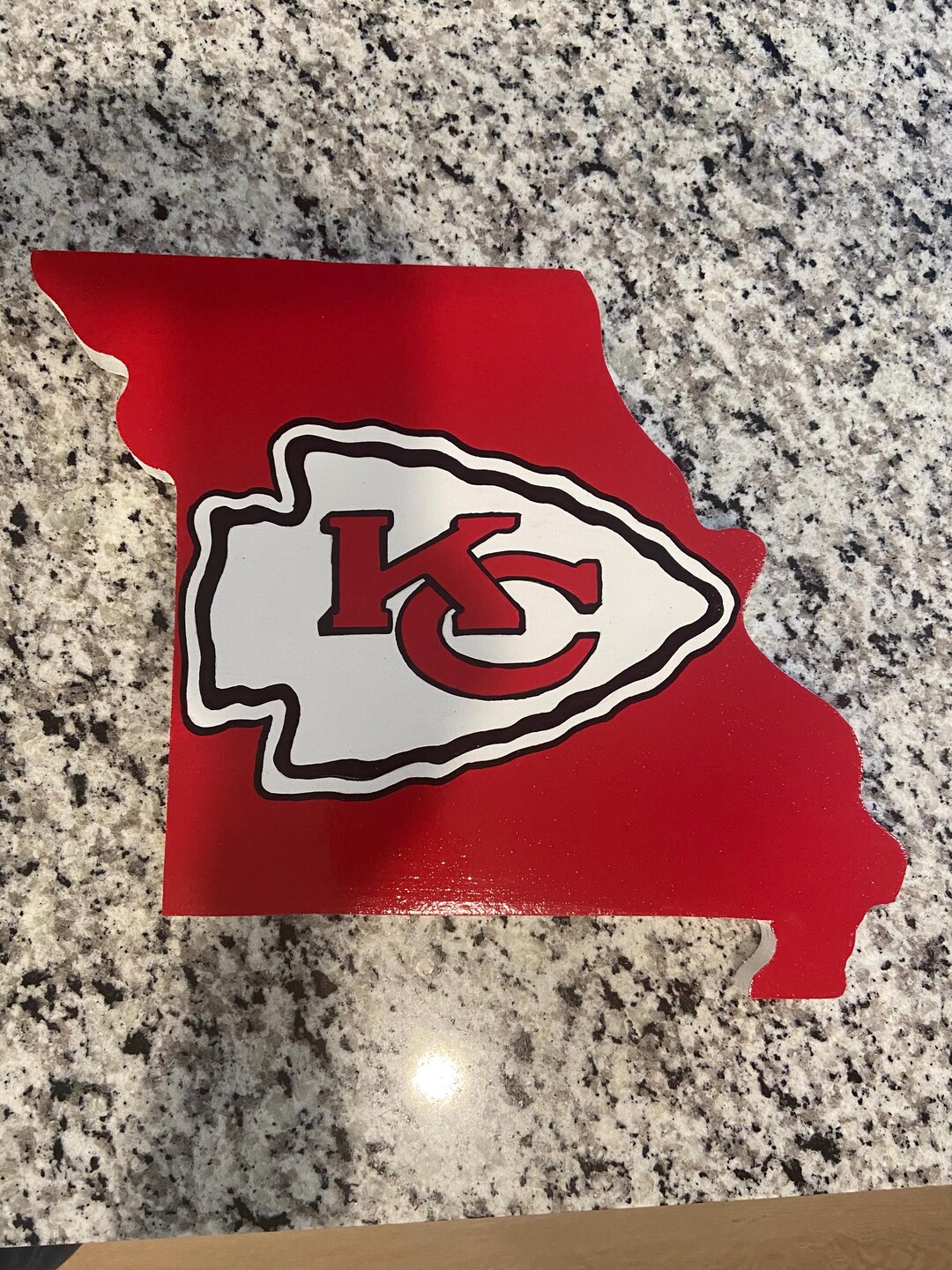 Hand Painted Kansas City Chiefs Wooden Sign - Missouri Shape - Etsy