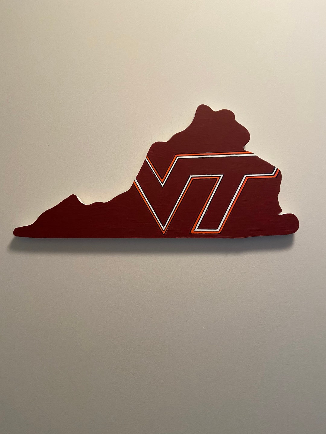 Virginia Tech Wooden Cut Out Sign. 17 X 8 Hand Painted - Etsy