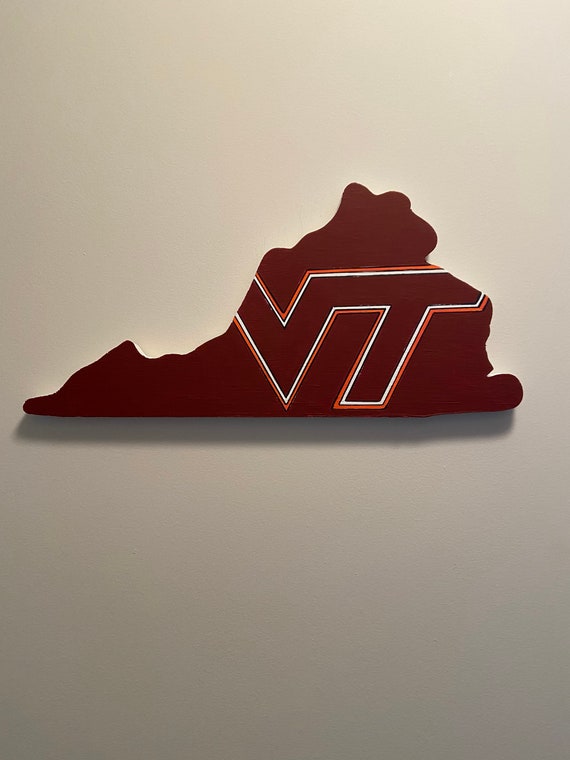 Virginia Tech Wooden Cut Out Sign. 17 X 8 Hand Painted - Etsy