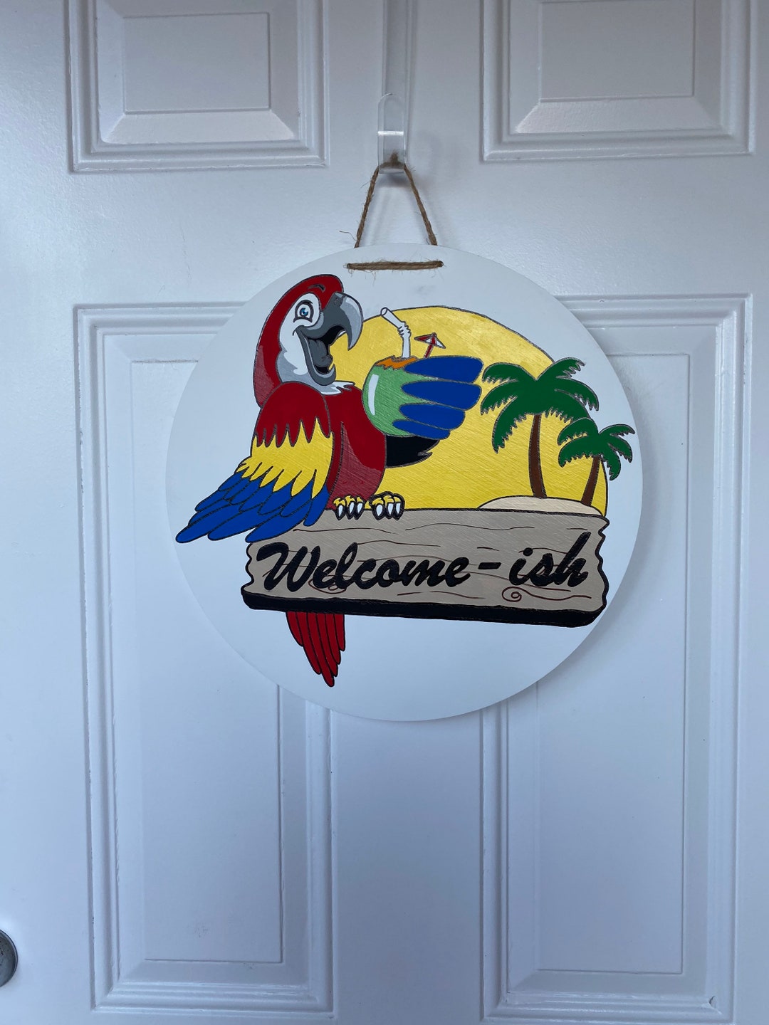 Hand Painted Wooden Welcome-ish Door Sign - Etsy