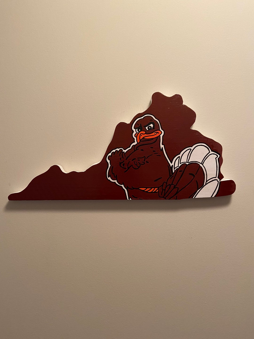 Virginia Tech Wooden Cut Out Sign. 17 X 8 Hand Painted - Etsy