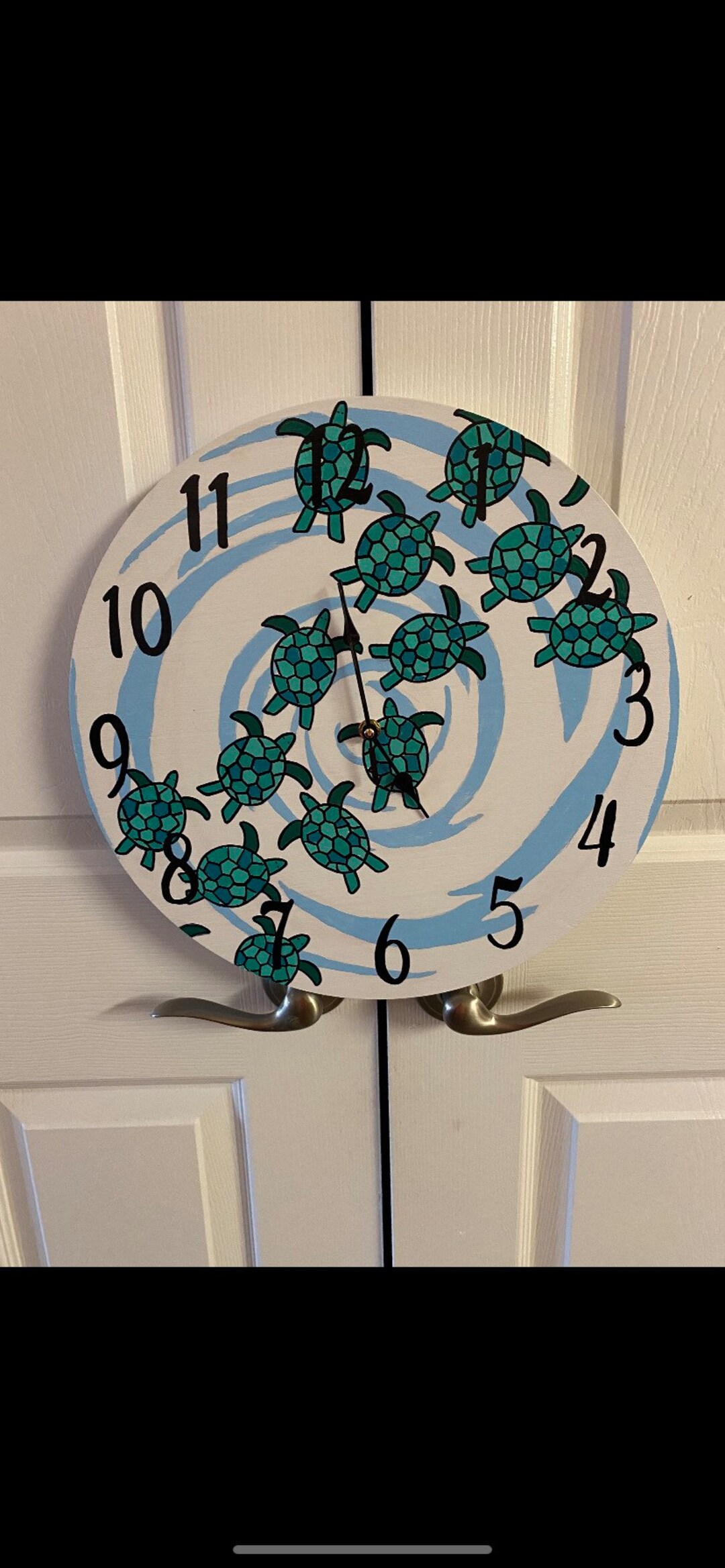 15 in Handpainted Sea Turtle Crawl Clock - Etsy