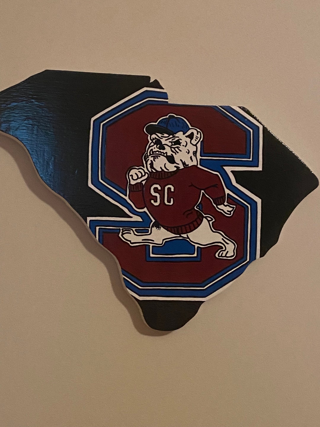 SC State Wooden Sign Shape of South Carolina Hand Painted. - Etsy