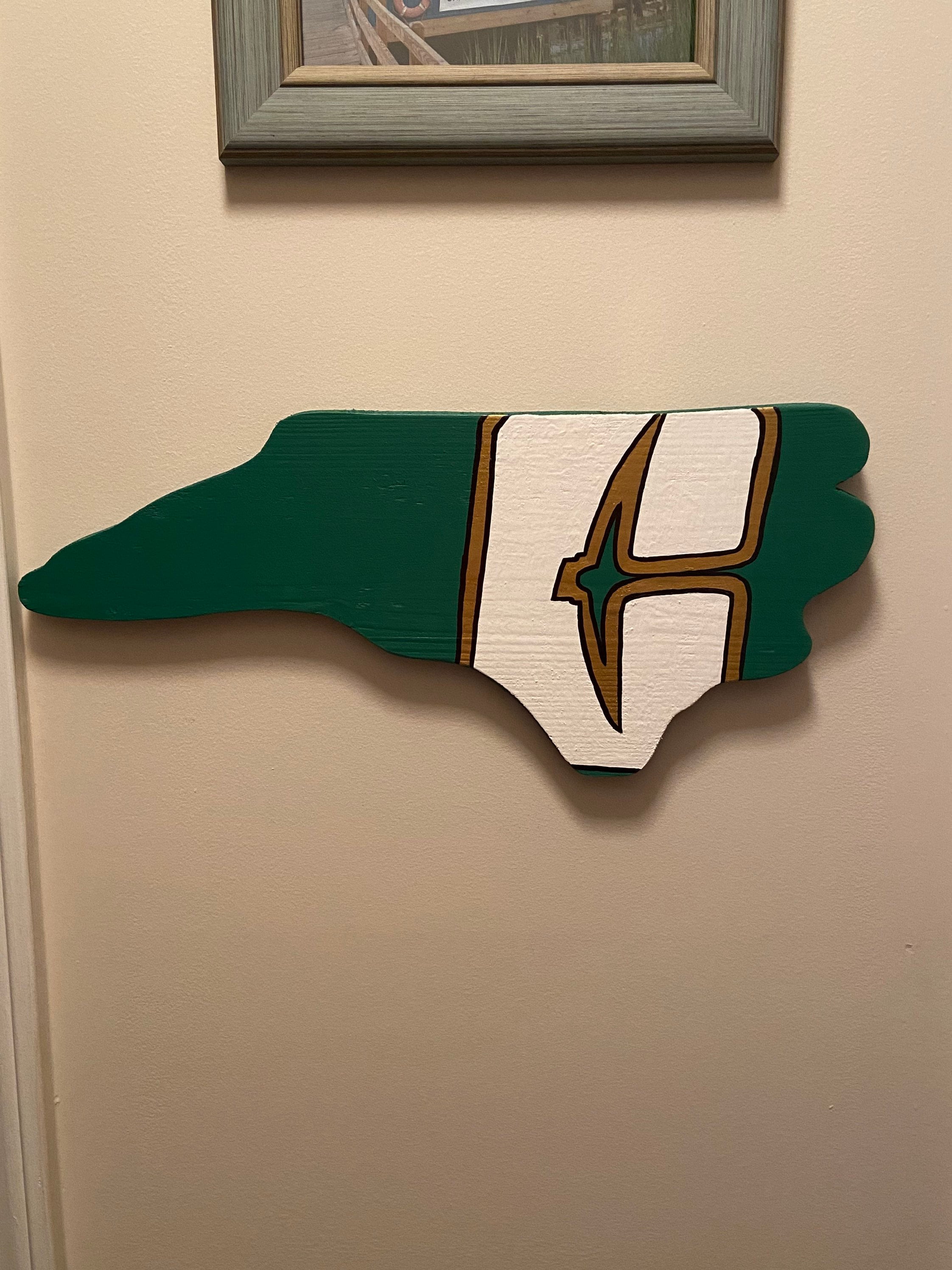 UNC-C Cut Out Wall Sign North Carolina Shape Handpainted - Etsy