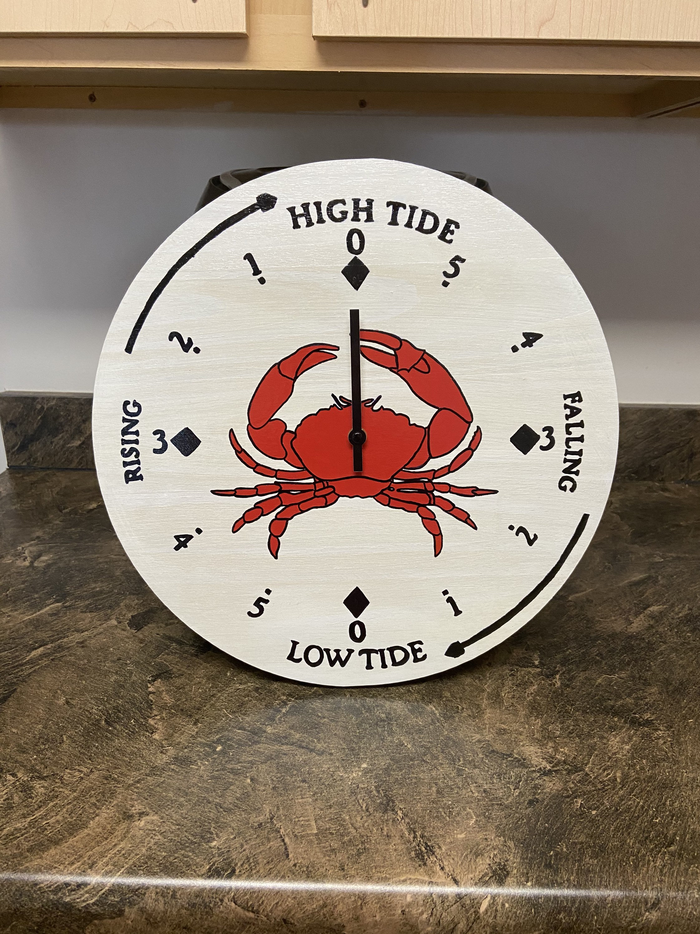 Tide clock 15 inches red crab | Etsy