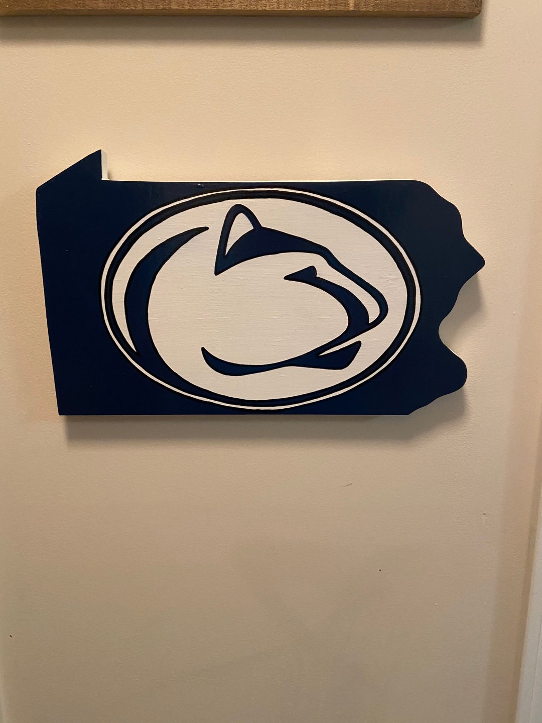 Penn State Nittany Lions - Hand Painted - Wooden Sign in the Shape of ...