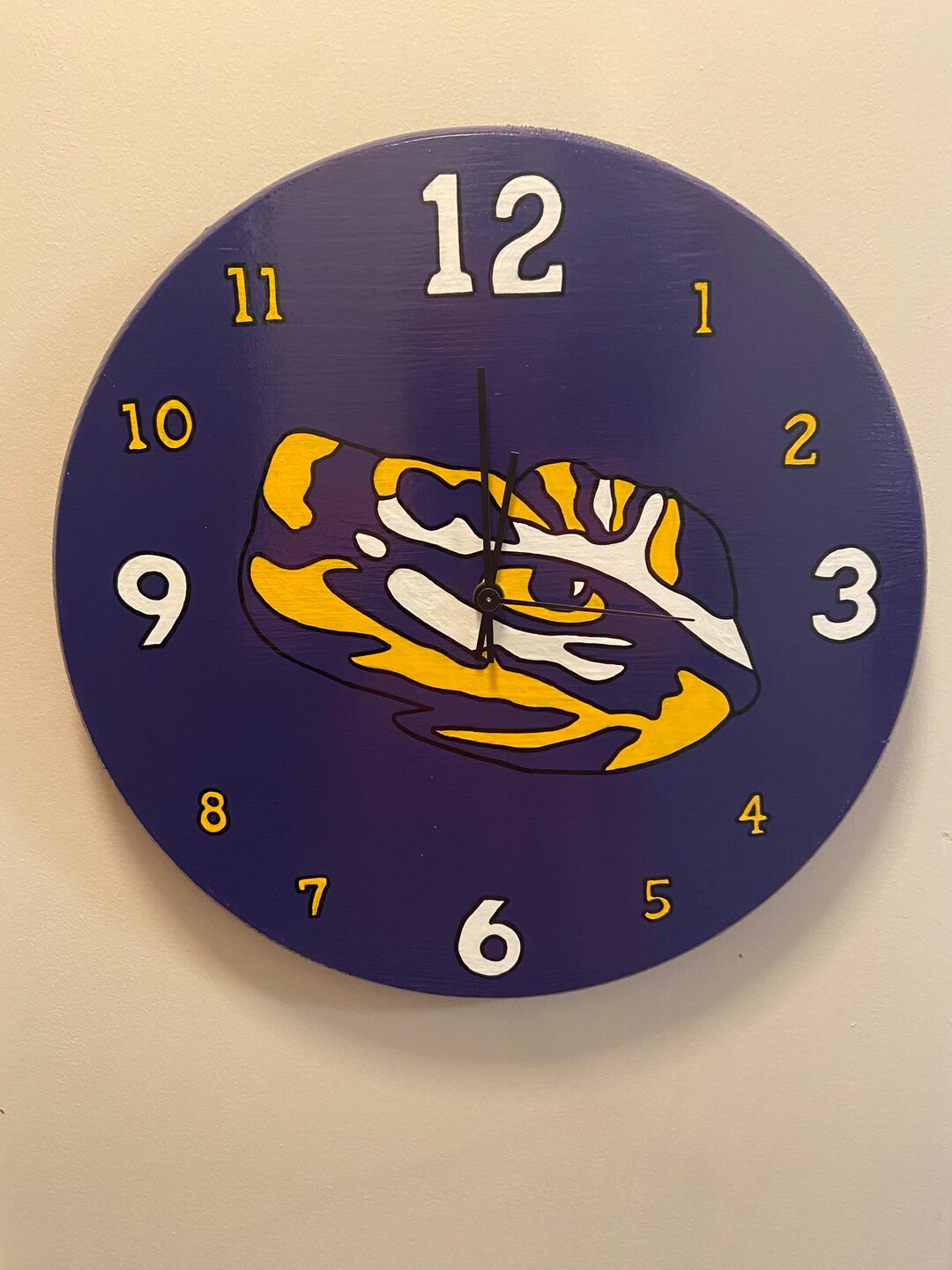 15 in Handpainted LSU Clock - Etsy