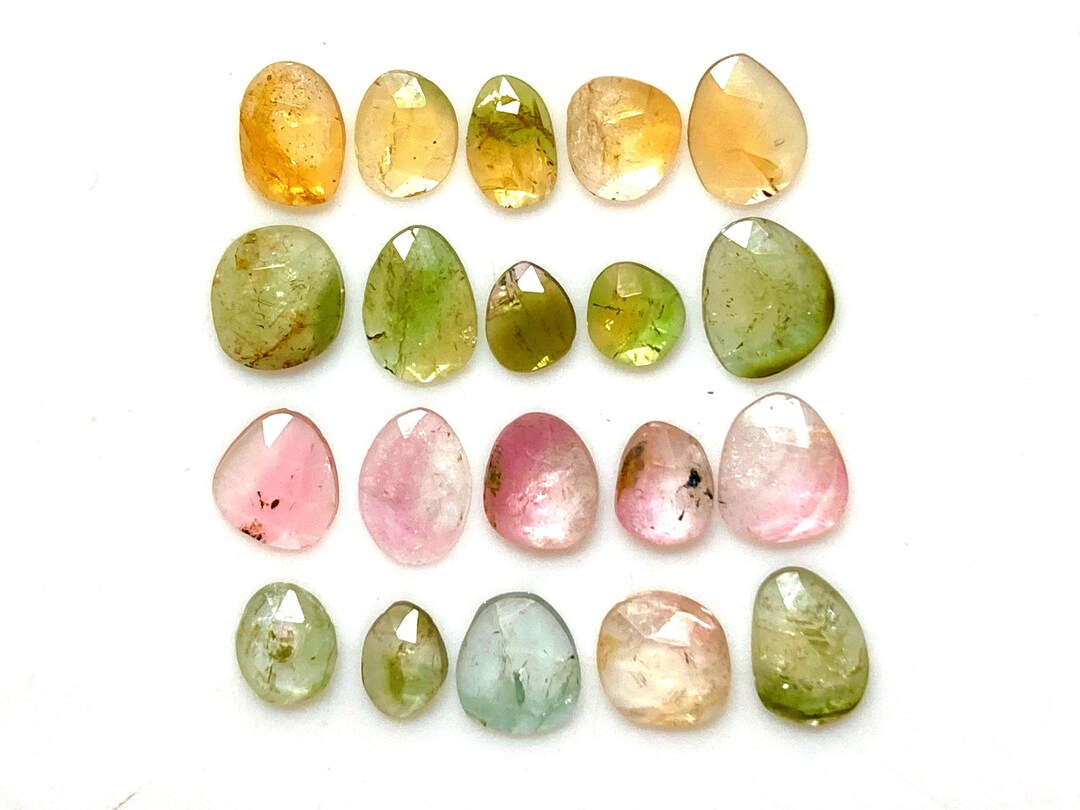 Tourmaline Slice,tourmaline Rose Cut,bi Tourmaline,multi Tourmaline ...
