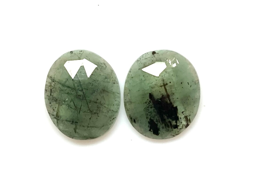 Emerald Pair,emerald Rose Cut,emerald Faceted,natural Emerald,natural ...