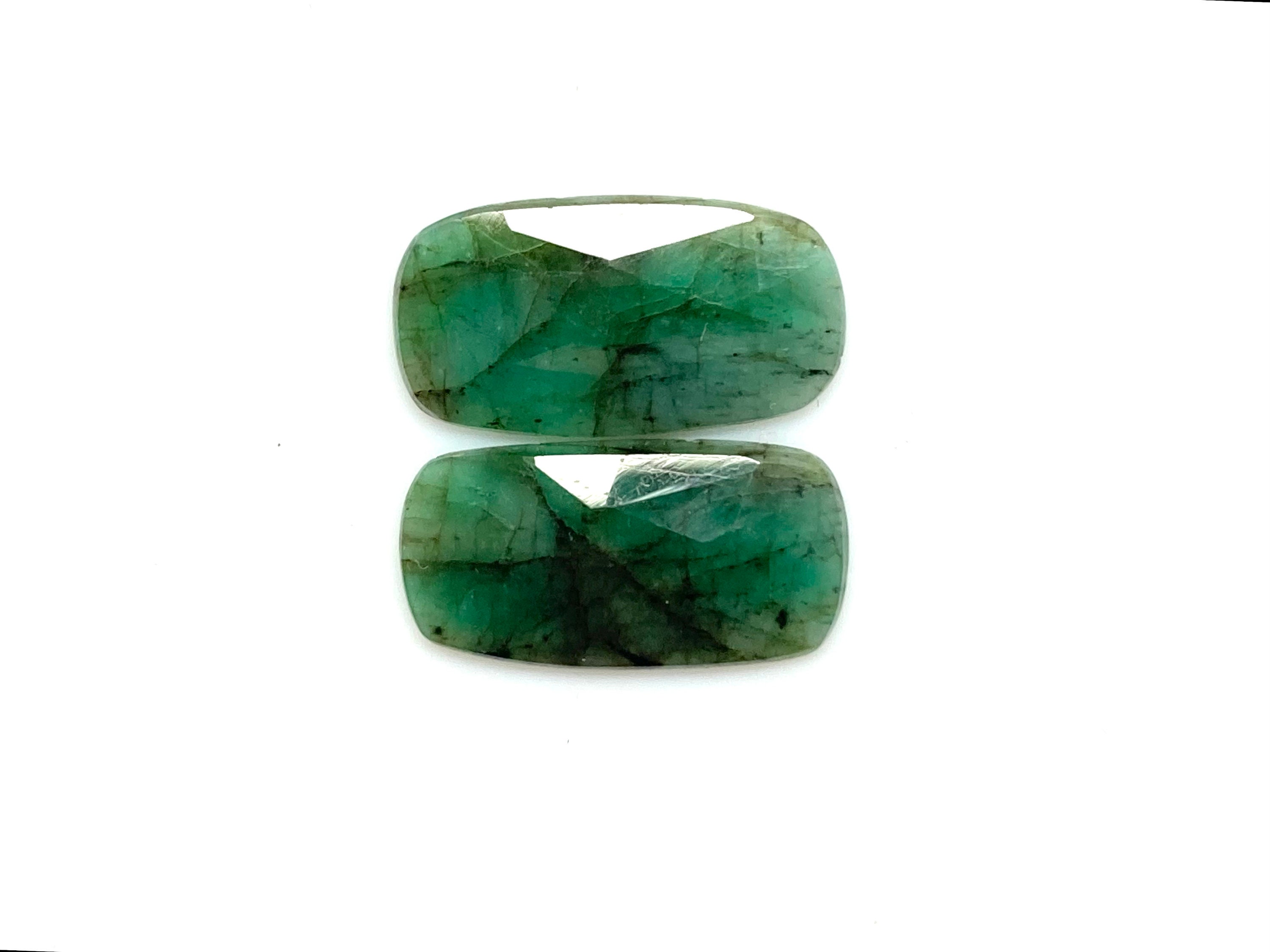 Emerald Pair,emerald Rose Cut,emerald Faceted,natural Emerald,natural ...