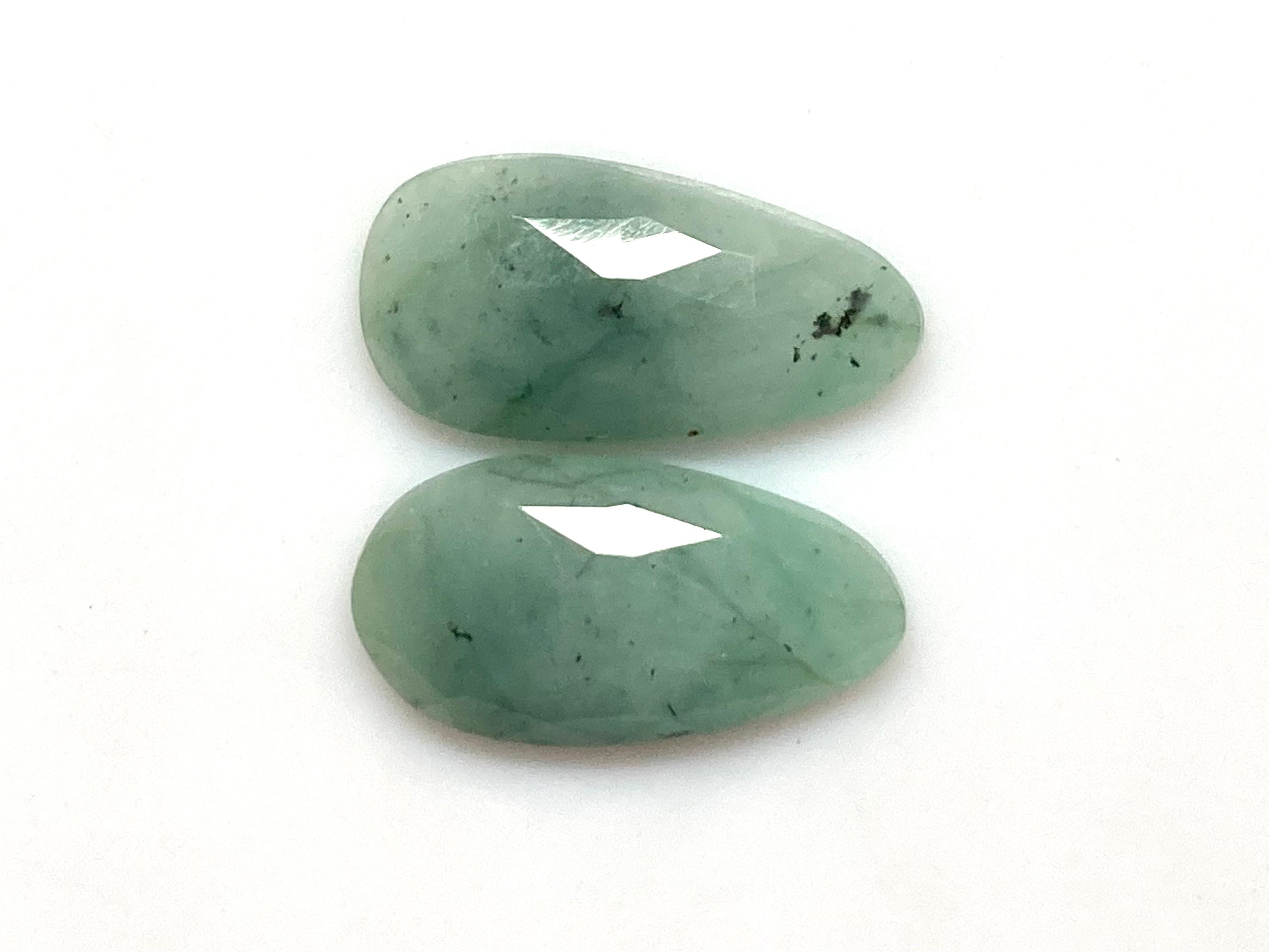 Emerald Pair,emerald Rose Cut,emerald Faceted,natural Emerald,natural ...