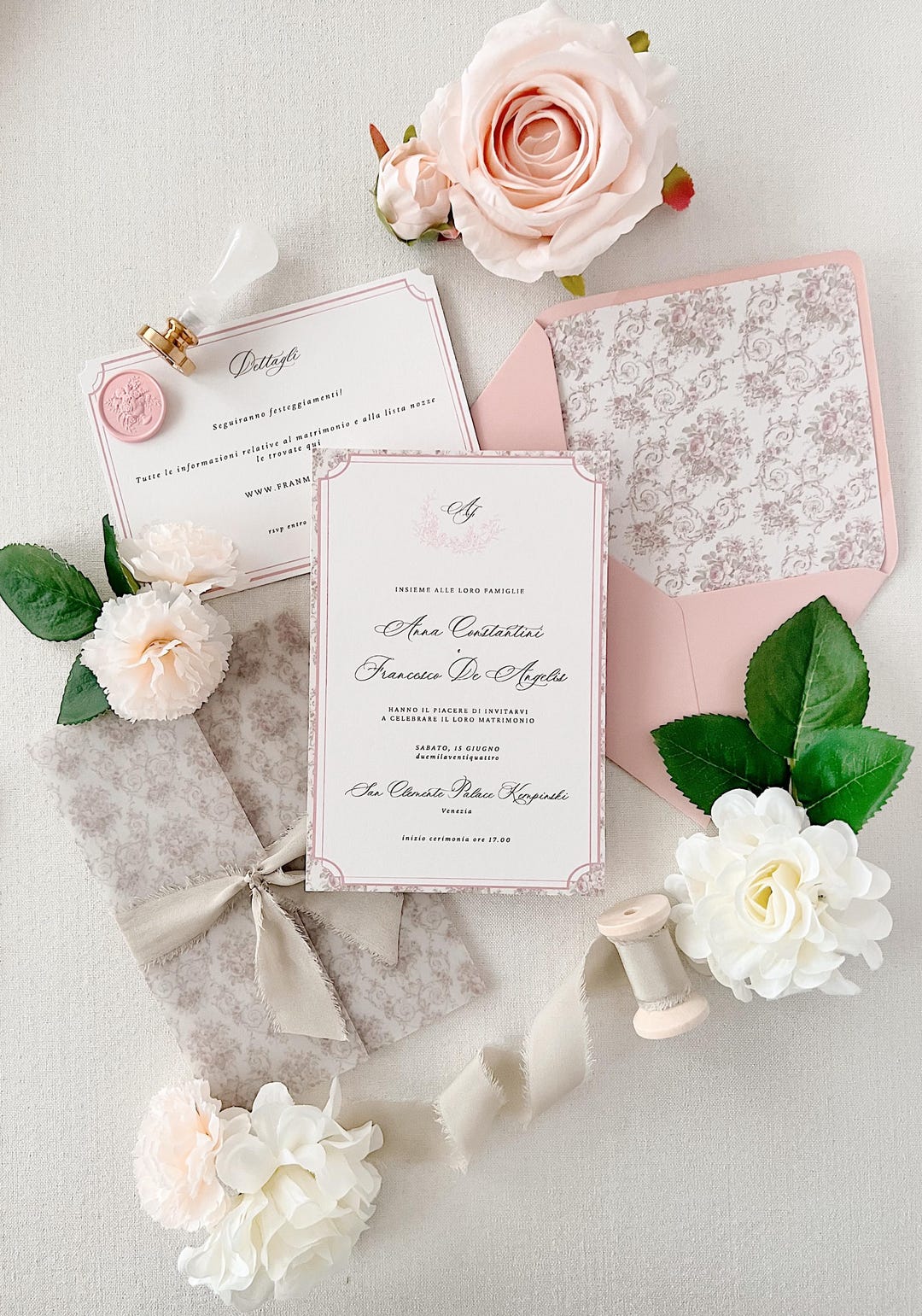 Elegant Wedding Invitation, Luxury Handmade Paper Wedding Invite ...