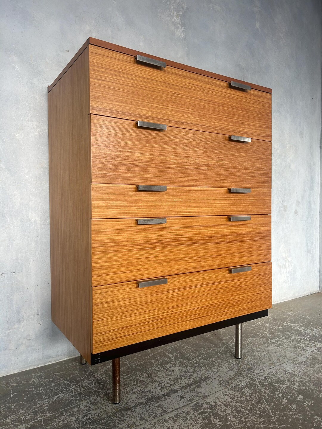 Vintage Stag Fineline 1960s Tallboy Chest of Drawers - Etsy