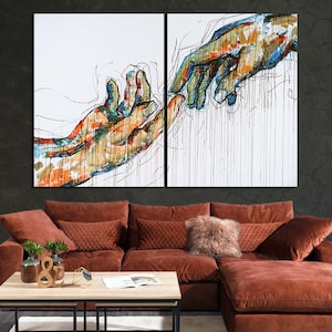 Creation of Adam Graffiti Art Canvas Print Colorful Weird Wall - Etsy