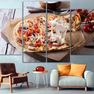 Italian Pizza Modern Kitchen Wall Decor Tasty Pizza Canvas Art - Etsy