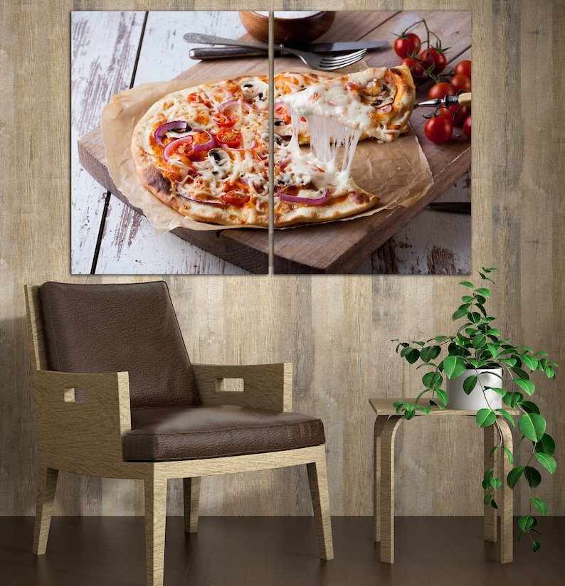 Italian Pizza Modern Kitchen Wall Decor Tasty Pizza Canvas Art - Etsy