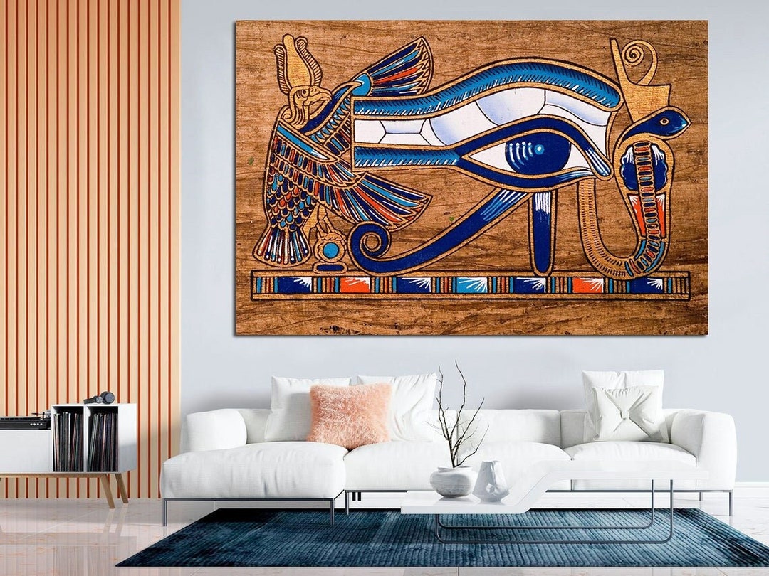 Eye of Horus Canvas Wall Art Above Bed Decor Egypt Mythology Contemporary Fantasy Art Print ...