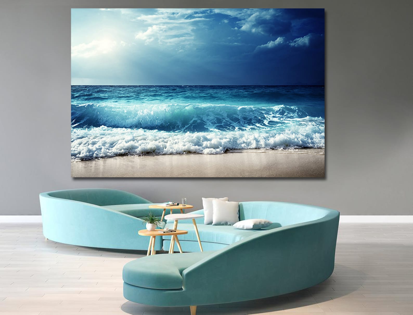 Beach Canvas Prints Sea Landscape Ocean Nautical Photo Blue Coastal ...