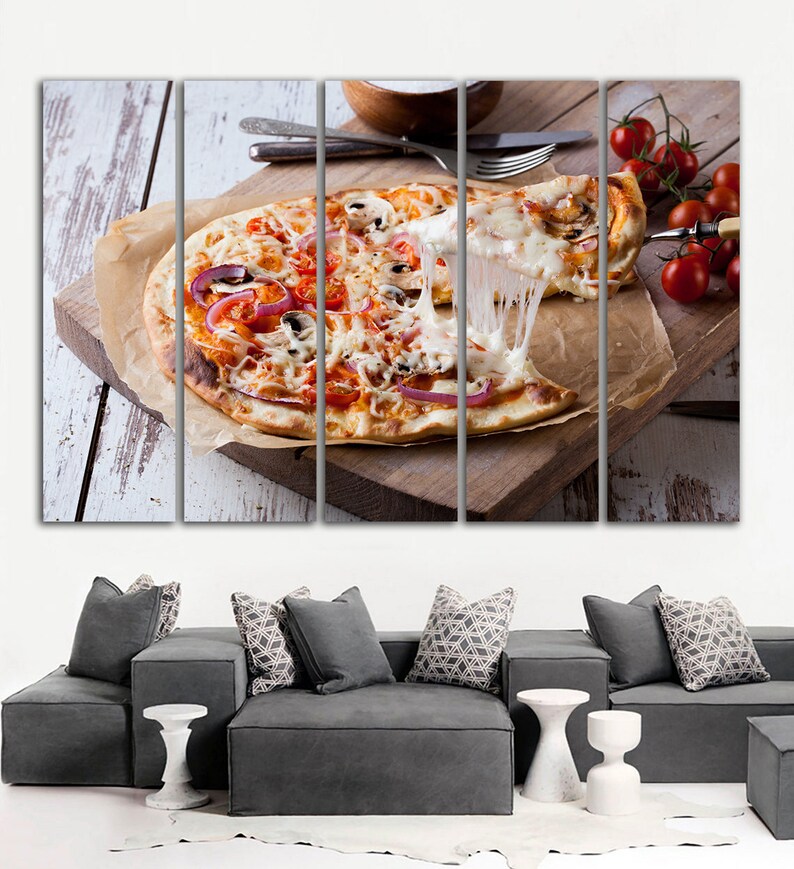 Italian Pizza Modern Kitchen Wall Decor Tasty Pizza Canvas Art - Etsy