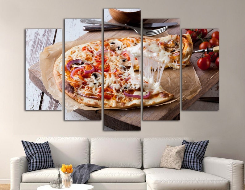Italian Pizza Modern Kitchen Wall Decor Tasty Pizza Canvas Art - Etsy