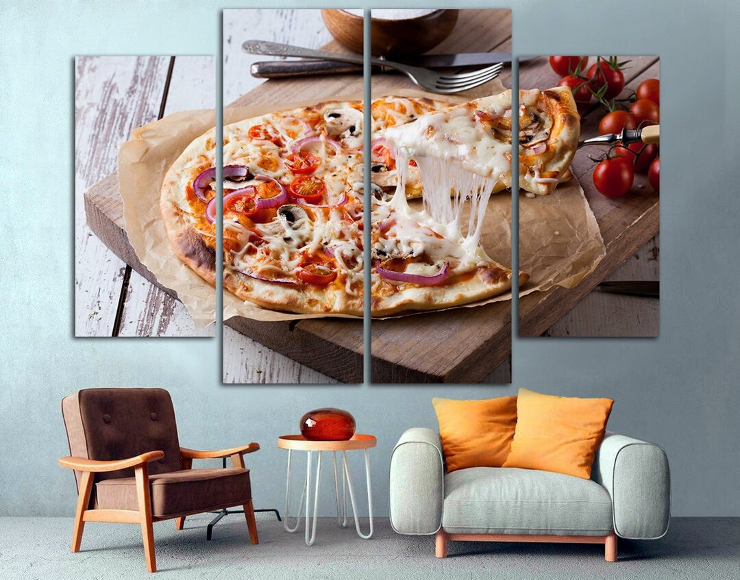 Italian Pizza Modern Kitchen Wall Decor Tasty Pizza Canvas Art - Etsy