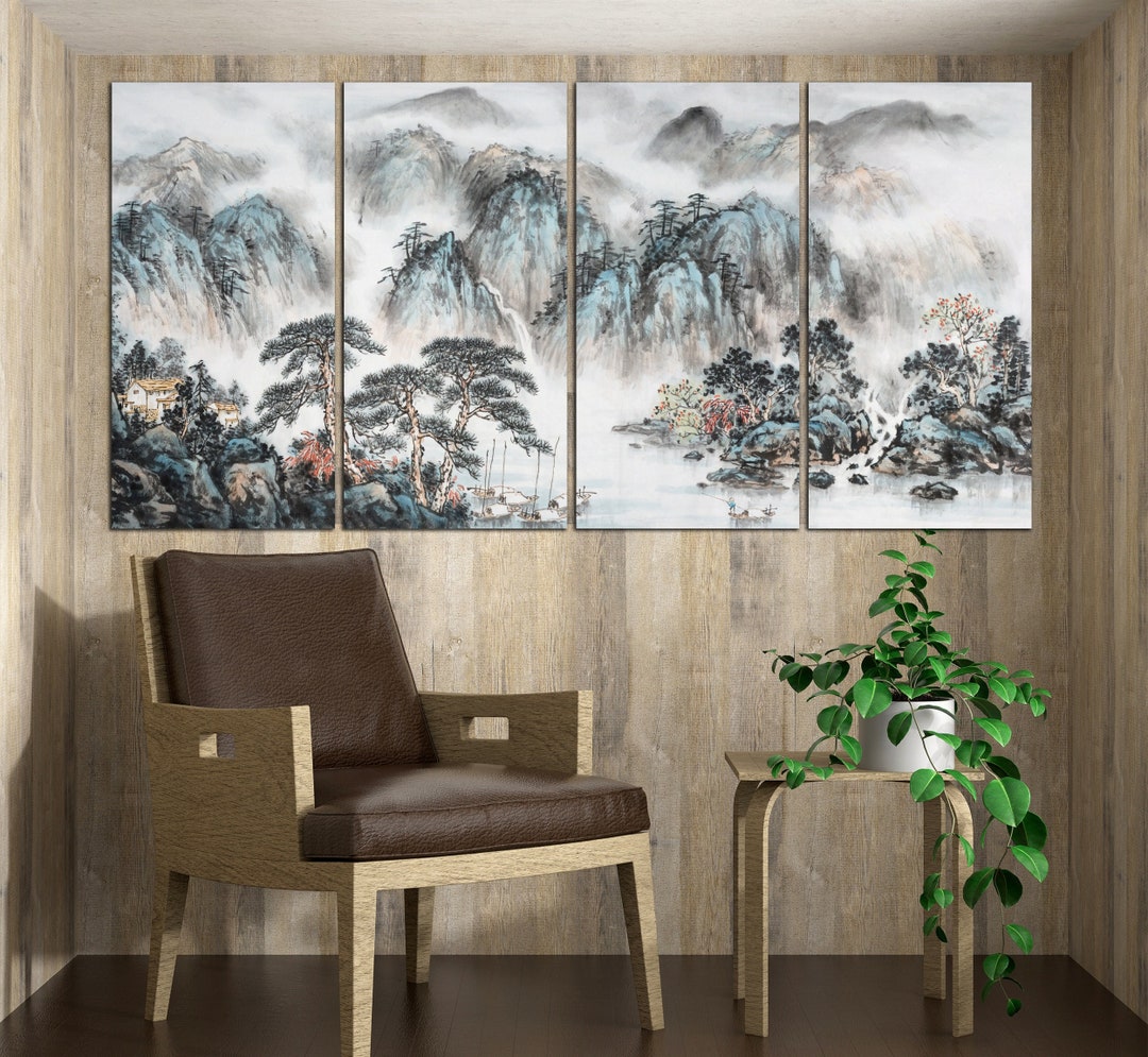 Japanese Canvas Wall Art Japandi Decor Modern Japanese Wall Art Print ...