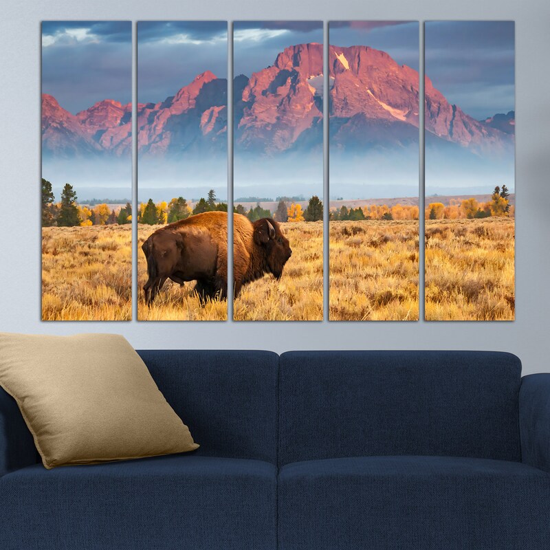 Rustic Buffalo Art - Etsy