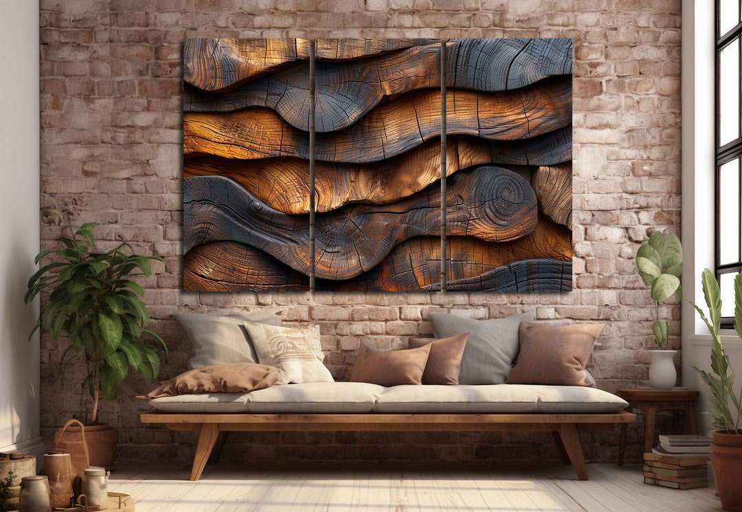 Old Rustic Wood Canvas Wall Art Print Boho Decor Minimalist Wall Art ...