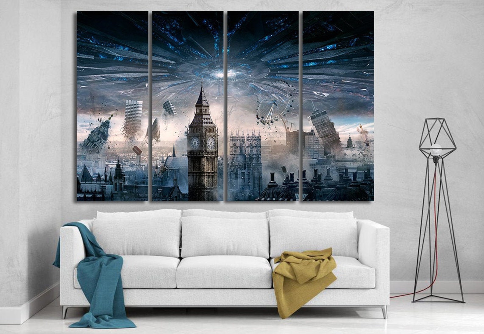 London wall art City skyline London canvas Original artwork | Etsy