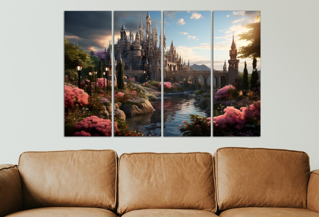 Fantasy Fairy Castle Wall Art Fairy Art Magic Kingdom Fantasy Forest ...