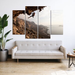 Rock Climbing Canvas Wall Art College Dorm Decor Climber on Rocks ...