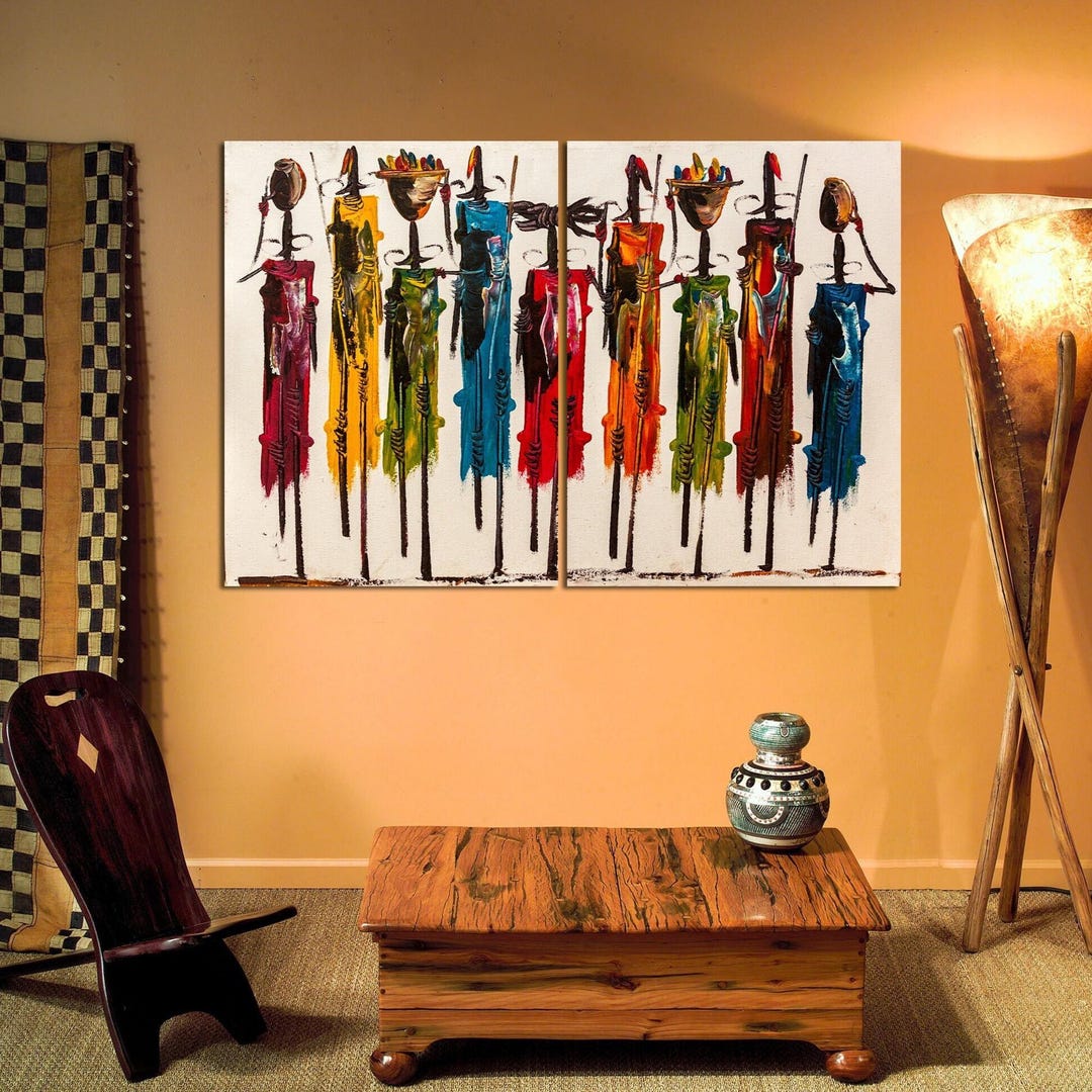 Trendy African Canvas Wall Art Maximalist Decor African American Art ...