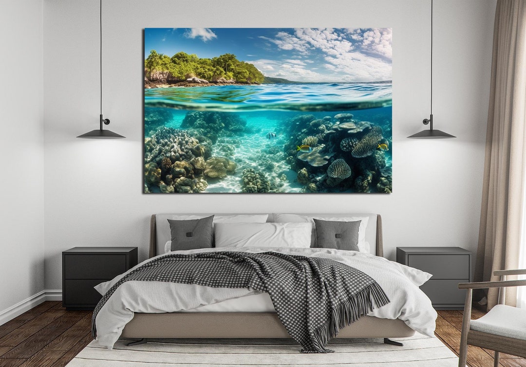 Ocean Island Canvas Wall Art Nautical Decor Under the Sea Print Life ...