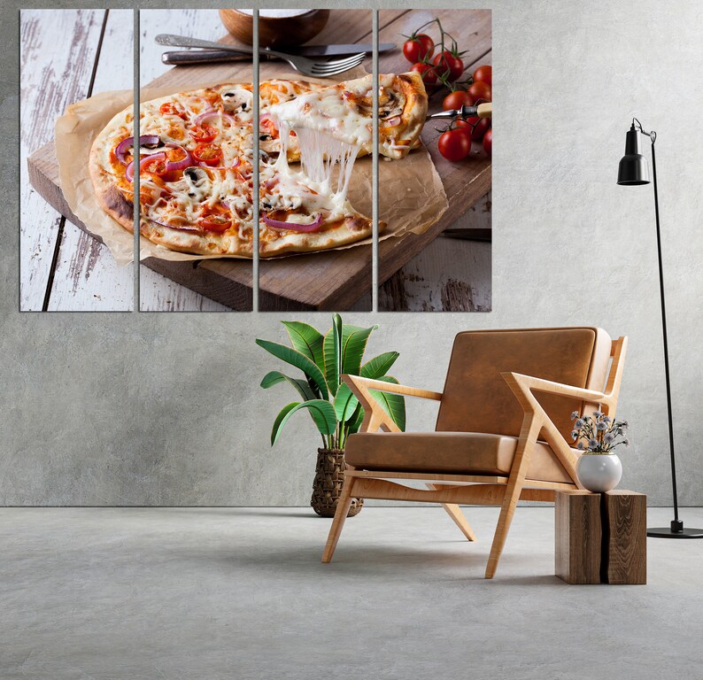 Italian Pizza Modern Kitchen Wall Decor Tasty Pizza Canvas Art - Etsy