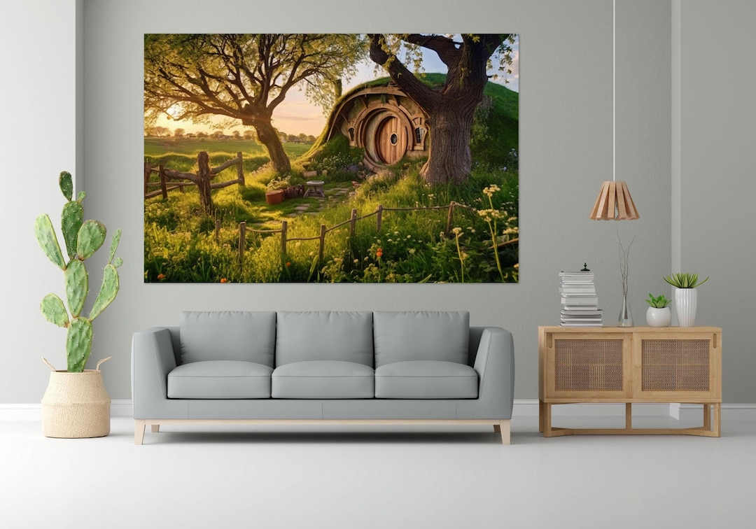Hobbit Door Canvas Wall Art Hobbitcore Decor Fantasy Art Hobbit Gift ...