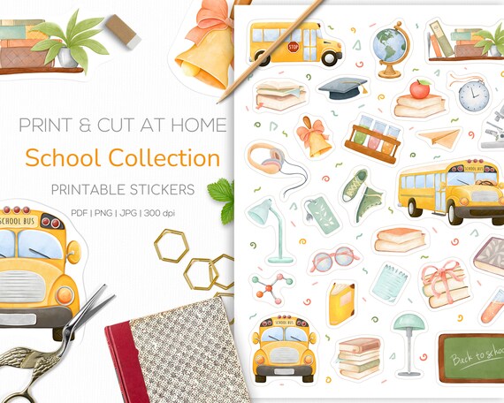 School Sticker Sheet Education Planner Stickers Bullet - Etsy