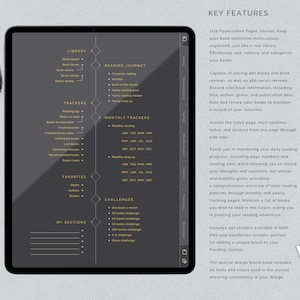 Digital Reading Journal Dark Mode | Book Tracker | Book Review and ...