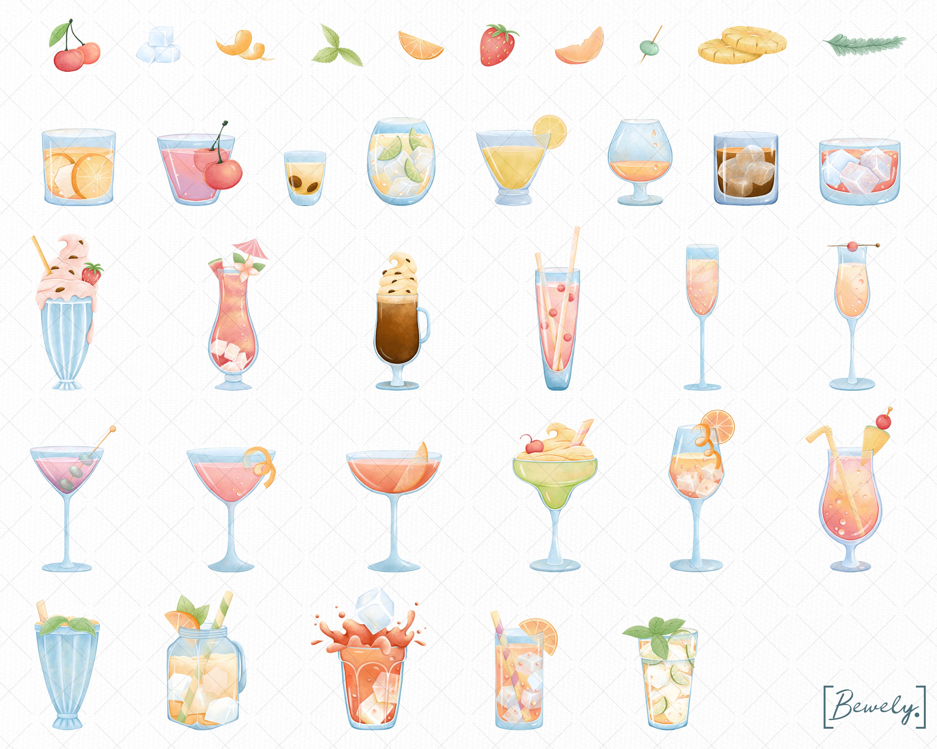 Cocktail Sticker Sheet Printable Alcohol Drinks Planner - Etsy