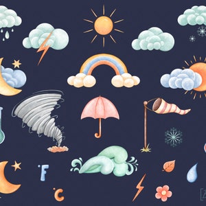Weather Sticker Sheet | Weather Planner Stickers | Bullet Journal ...