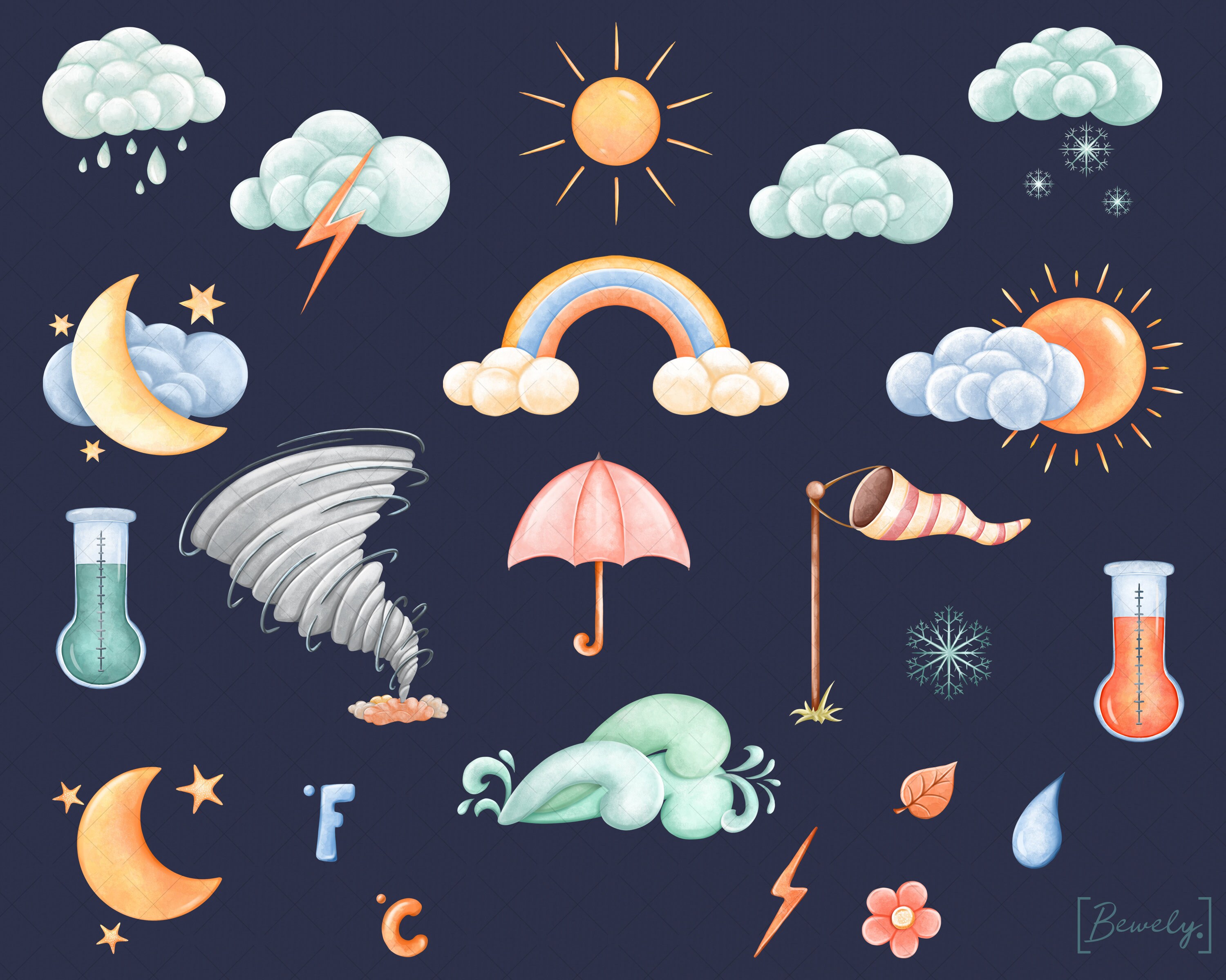 Weather Sticker Sheet Weather Planner Stickers Bullet - Etsy